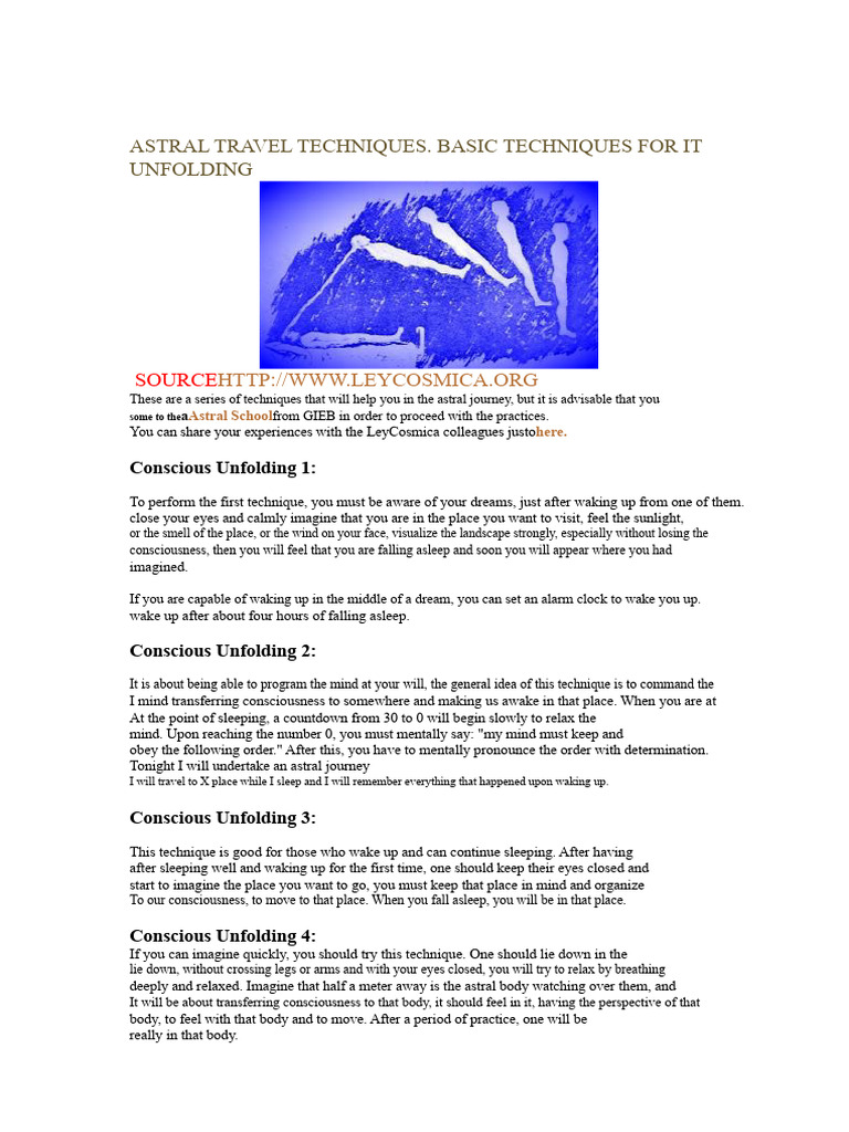 Astral Travel Techniques Explained | PDF | Astral Projection ...