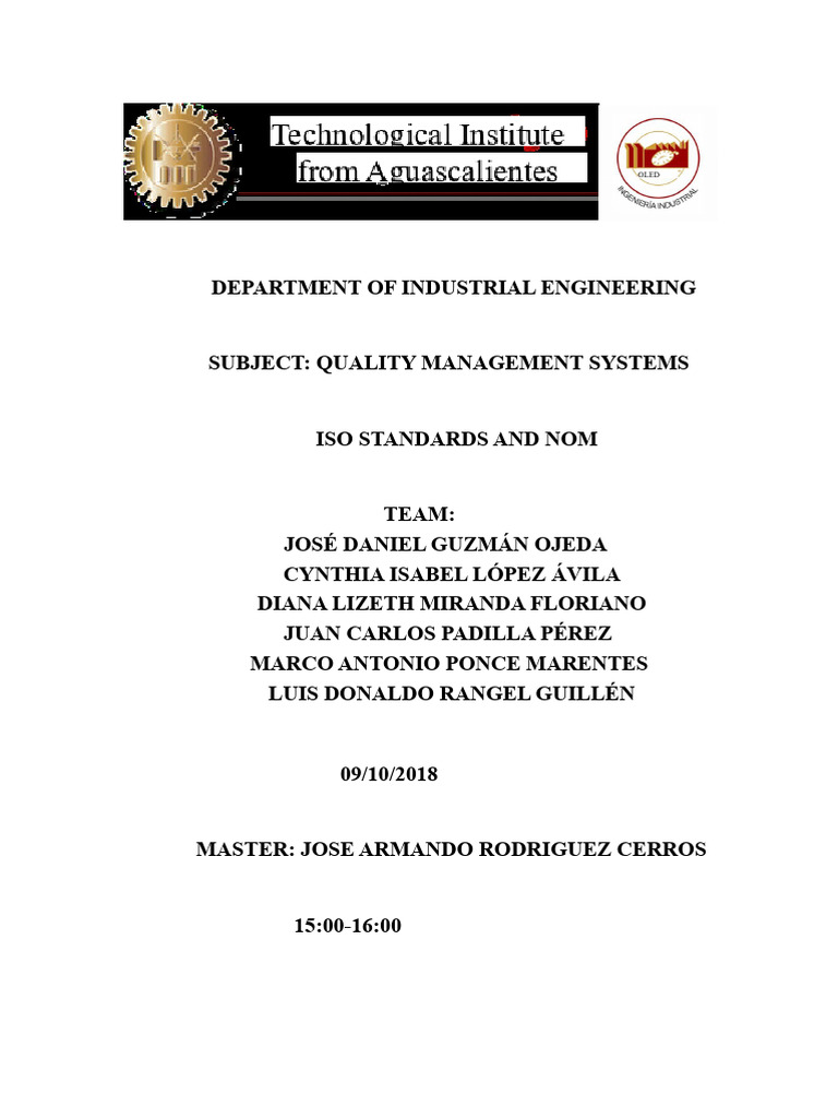 ISO and NOM Standards | PDF | Quality Management | Audit