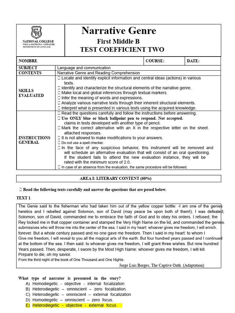 Understanding Narrative Genre Elements | PDF | Narrative | Evaluation