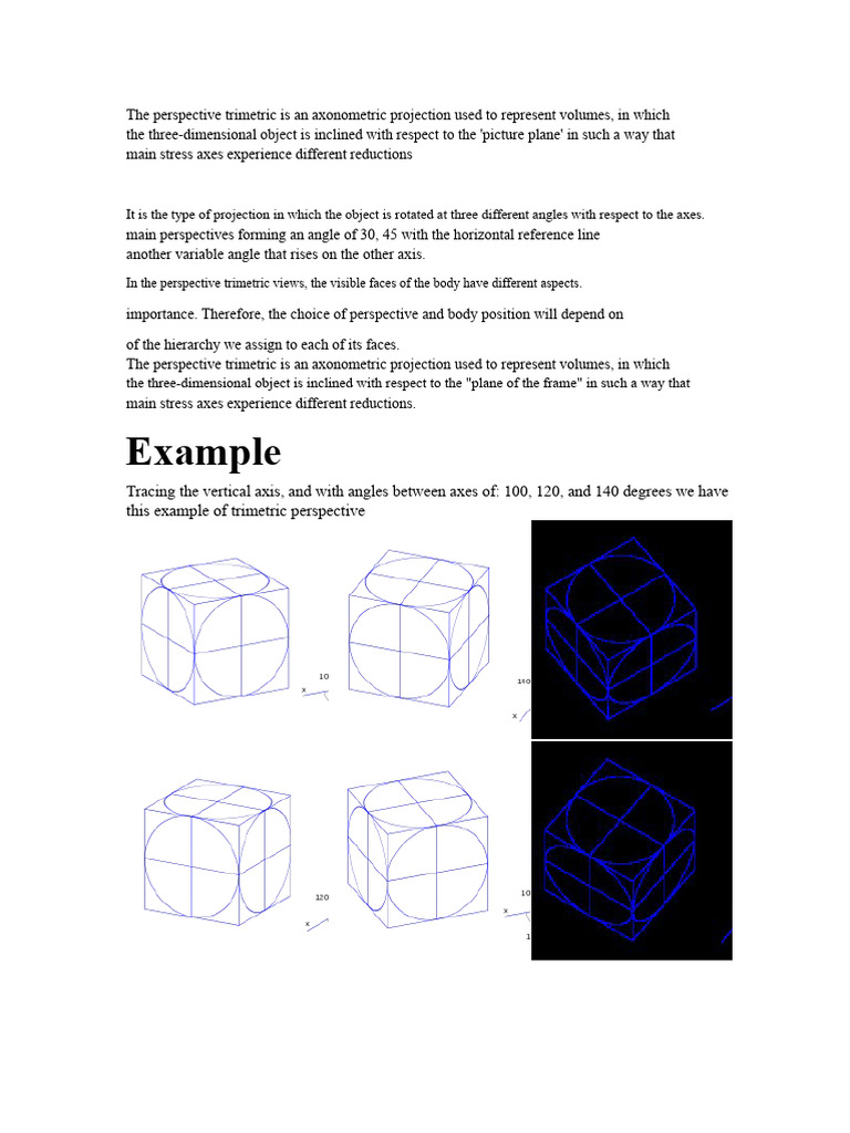 The Trimetric Perspective Is An Axonometric Projection. | PDF