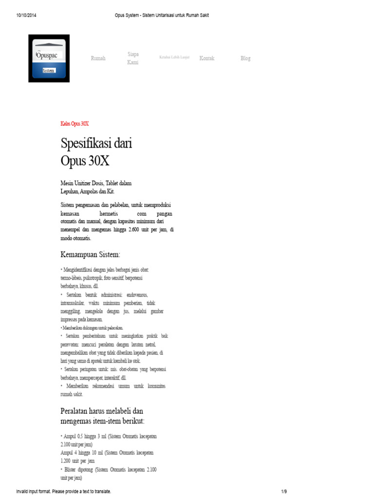 Opus System - Sistem Unifikasi Untuk Rumah Sakit PDF | PDF