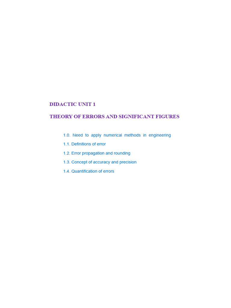 Ud-1 Theory of Errors and Significant Figures | PDF | Numerical Analysis | Approximation