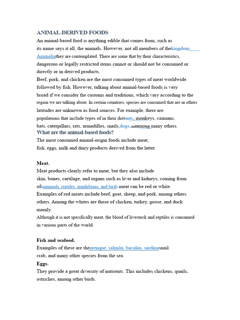 Animal, Plant, and Mineral Origin Foods | PDF | Foods | Meat