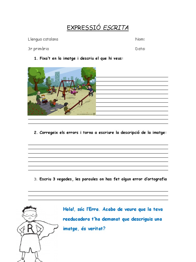 EXPRESSIÓ ESCRITA Amb Imatges | PDF