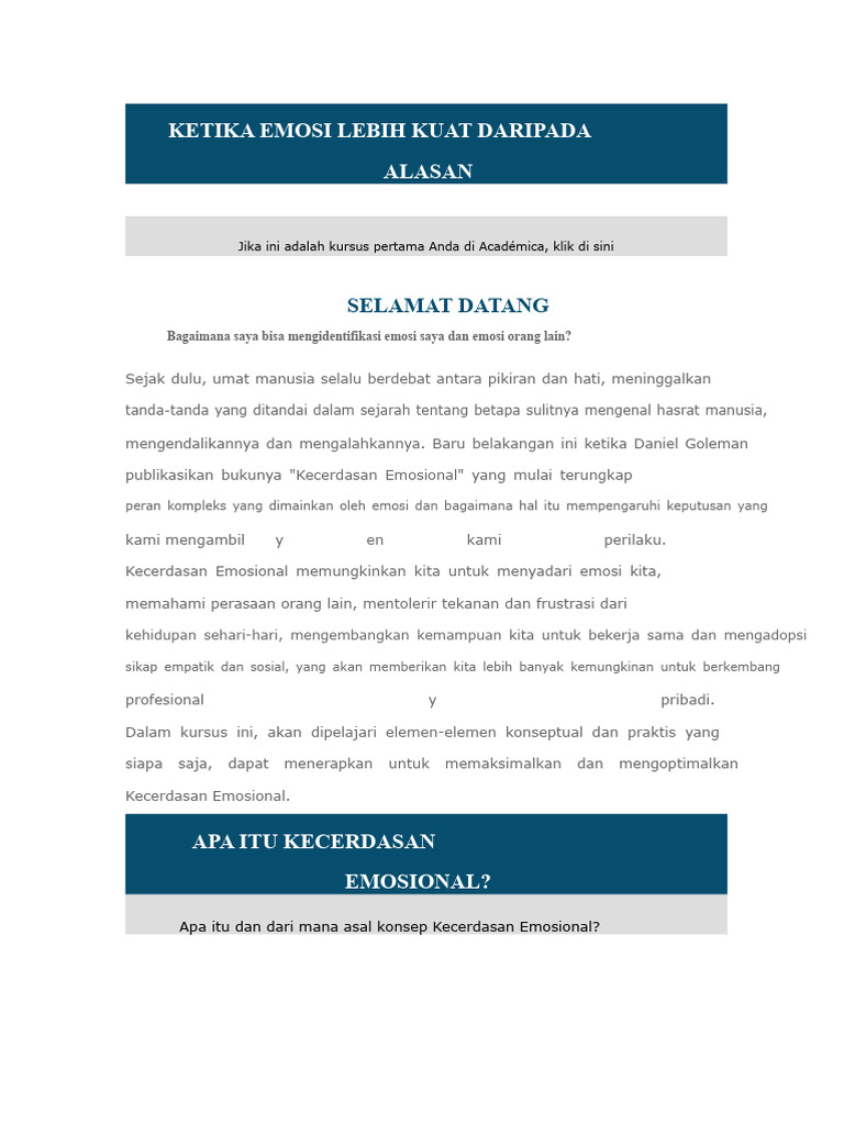 Ketika Emosi Lebih Kuat Daripada Rasio | PDF