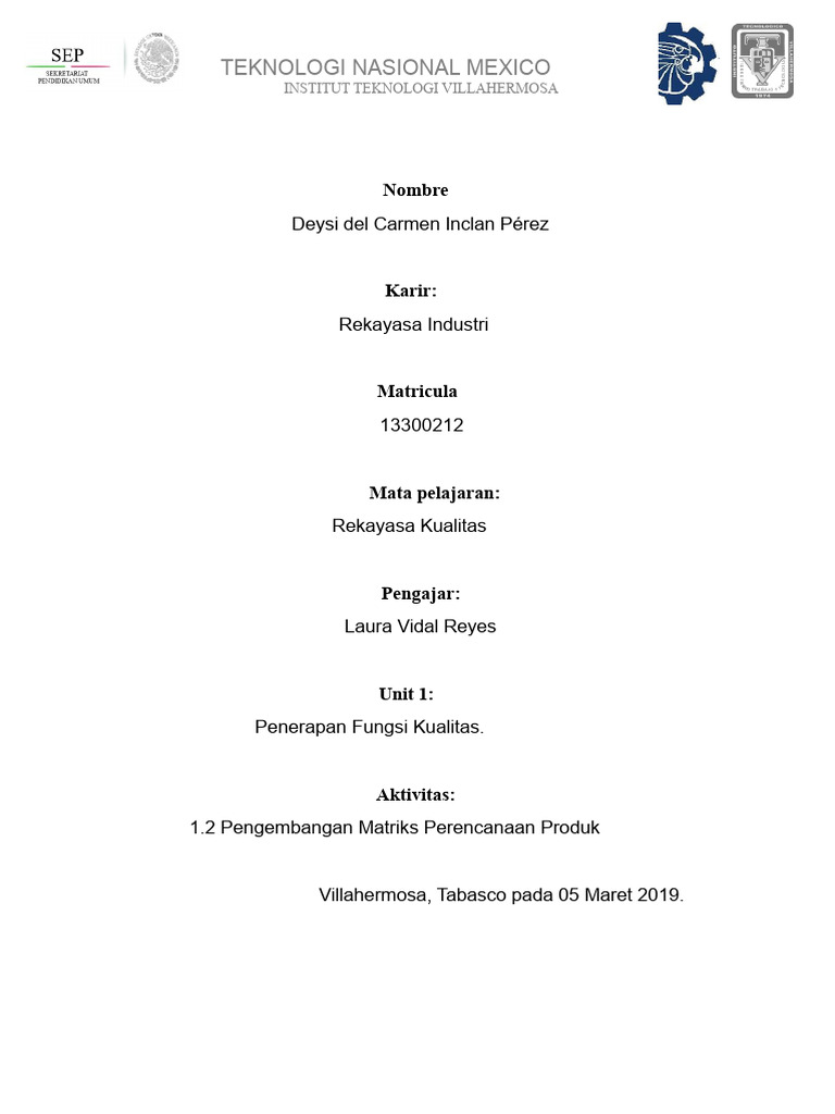 1.2 Pengembangan Matriks Perencanaan Produk | PDF
