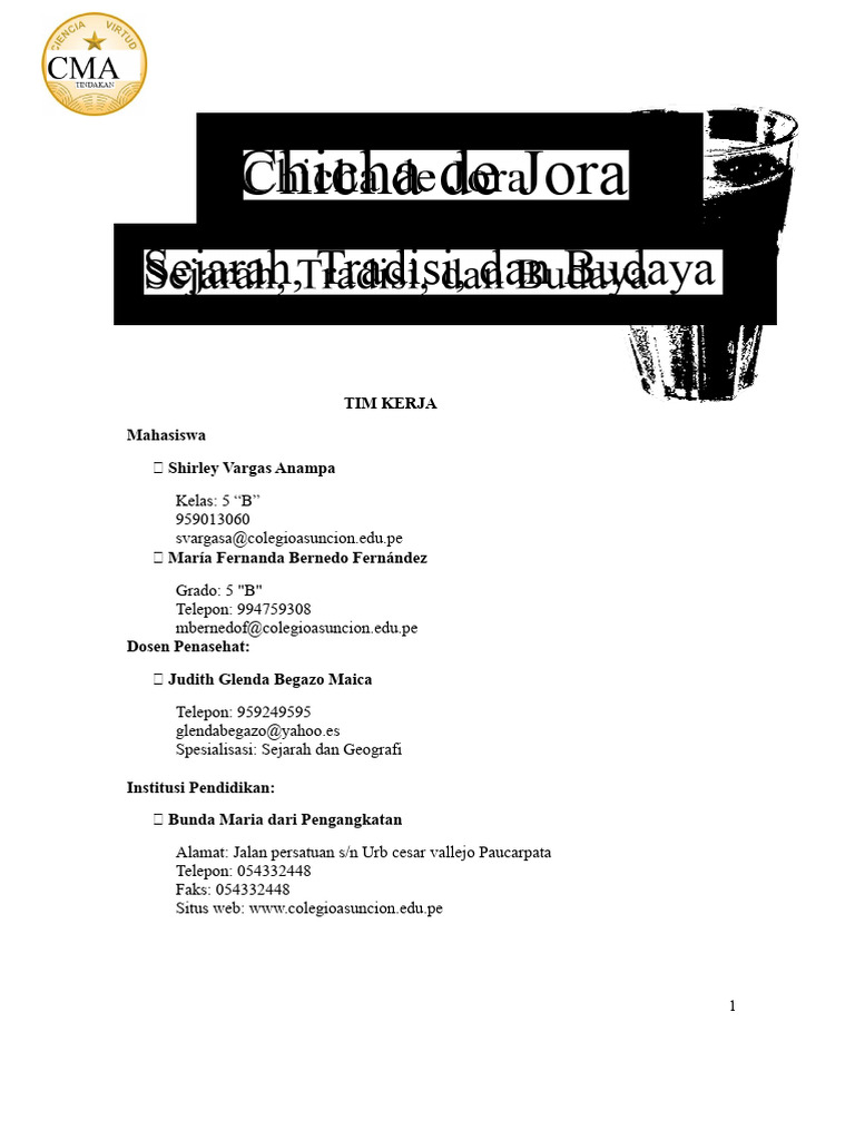 Chicha de Jora. Sejarah Tradisi Dan Budaya | PDF