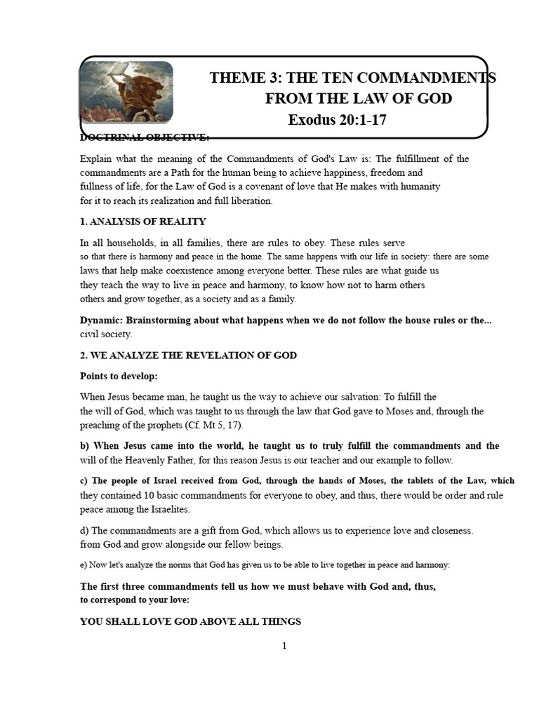 Topic 3 The Ten Commandments | PDF | Ten Commandments | God