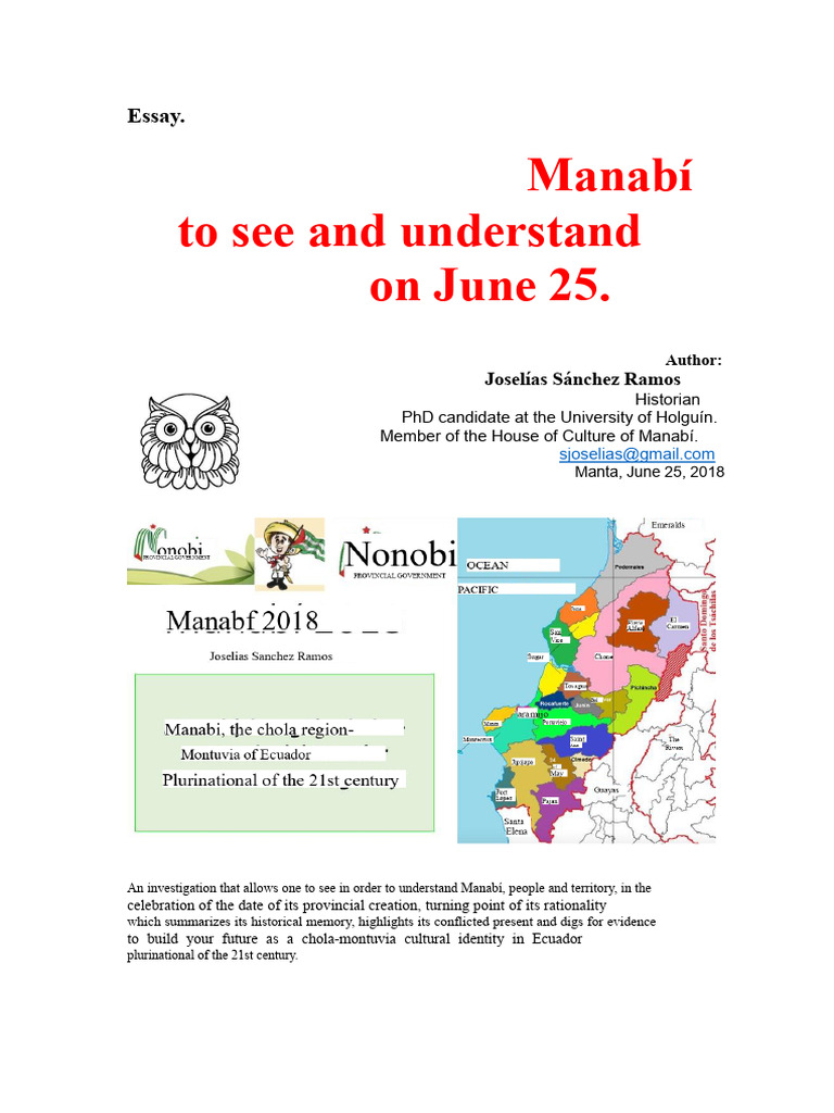 Manabí, A Cultural Identity of 194 Years. | PDF | Ecuador