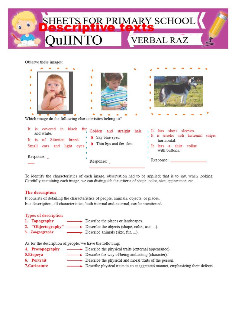 Descriptive Texts For Fifth Grade of Primary School | PDF