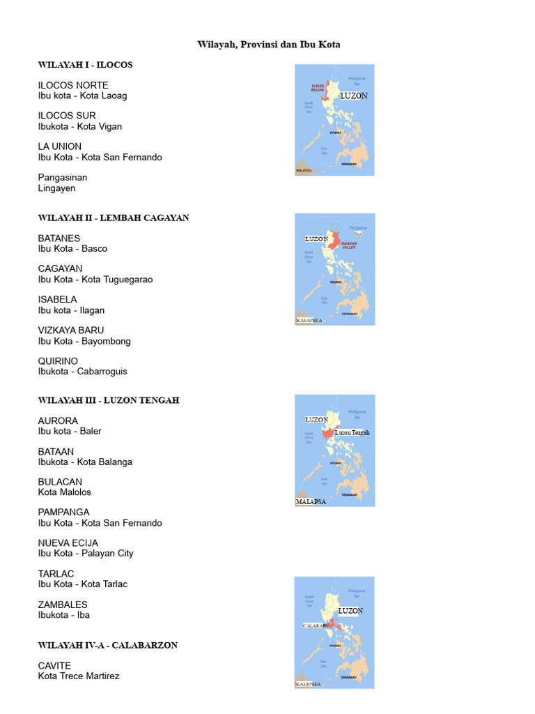 Daftar Ibu Kota Provinsi di Filipina | PDF