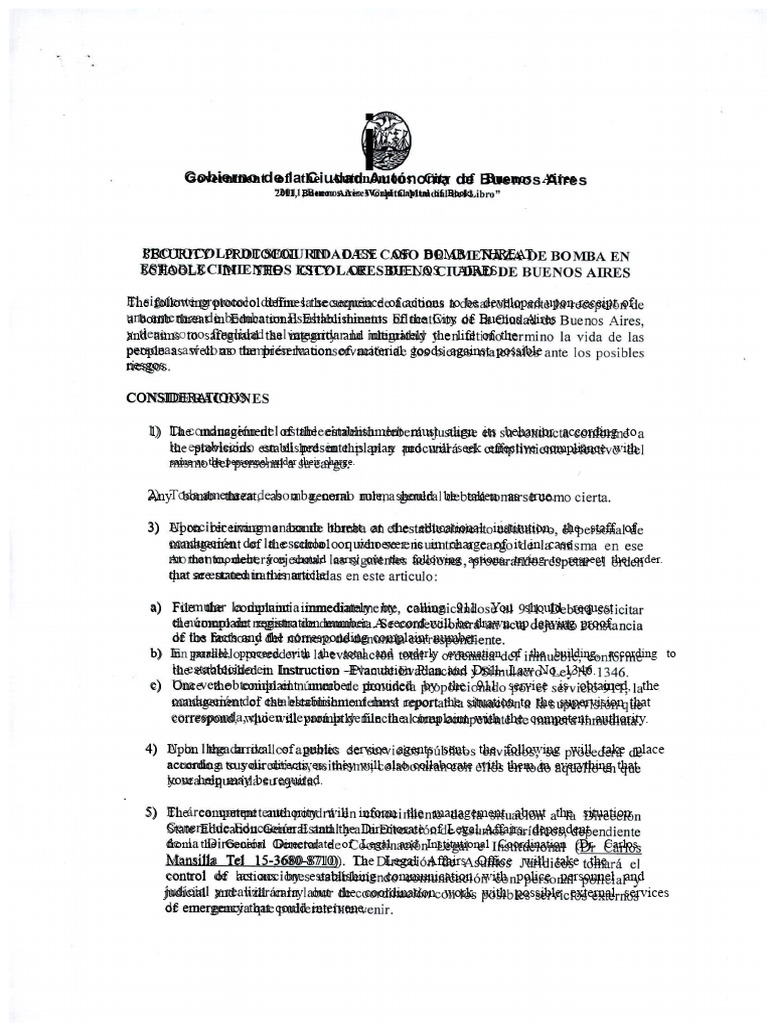 Bomb Threat Protocol | PDF | Government | Justice