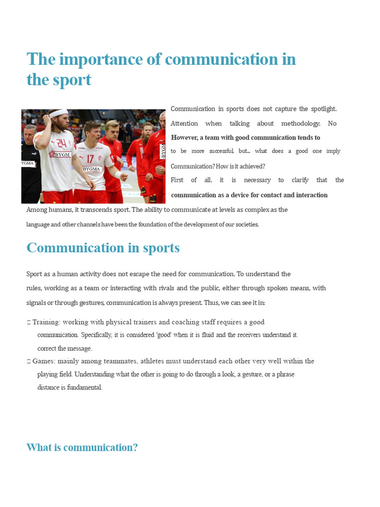 Effective Communication in Sports Teams | PDF | Communication | Gesture