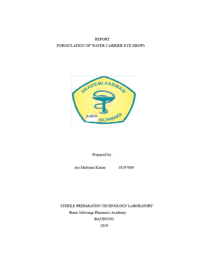 Sterile Eye Drops Module | PDF | Pharmaceutical Formulation | Sodium ...