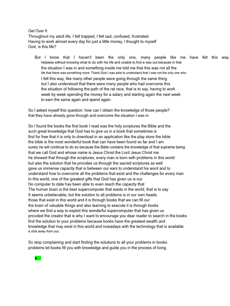 Get Over Yourself | PDF | Bible | Knowledge
