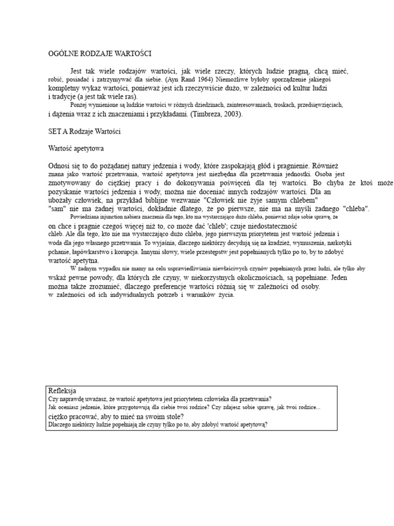 Ogólne Typy Wartości | PDF