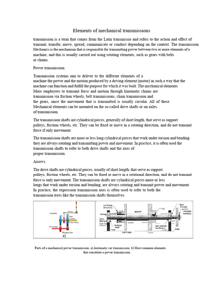 Mechanical Power Transmission Elements | PDF | Gear | Belt (Mechanical)