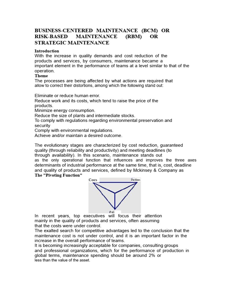 Business-Centered Maintenance | PDF