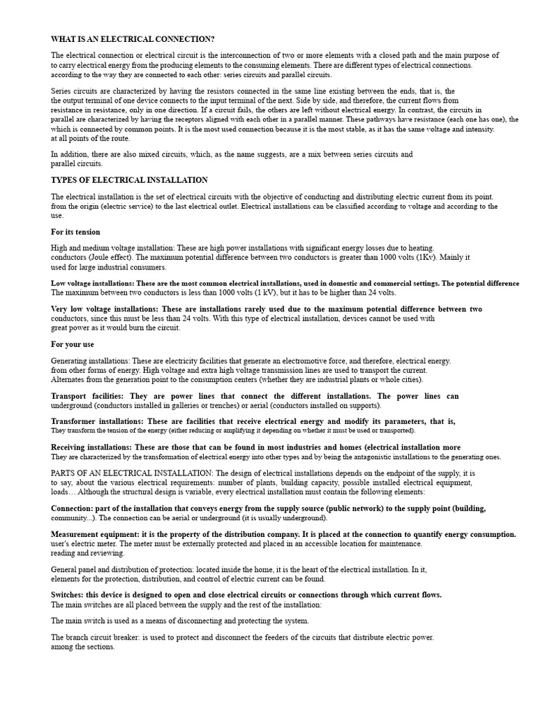 What Is An Electrical Connection Pdf Voltage Electric Power