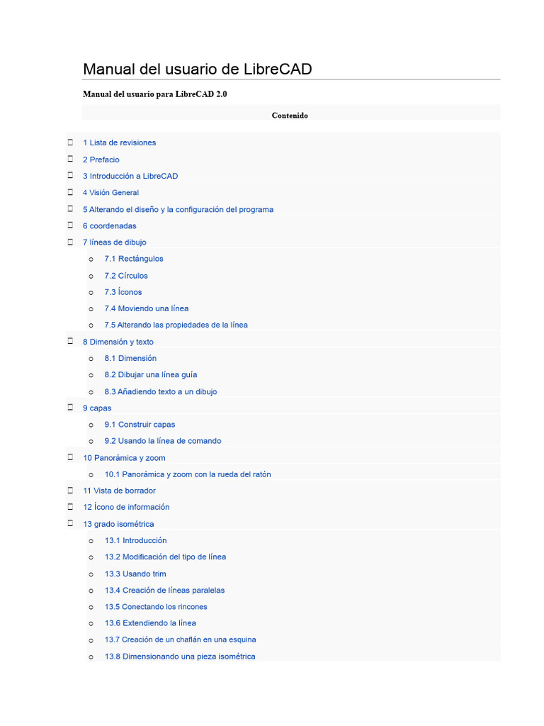 Manual Del Usuario de LibreCAD | PDF | Botón (Computación) | Ventana (informática)