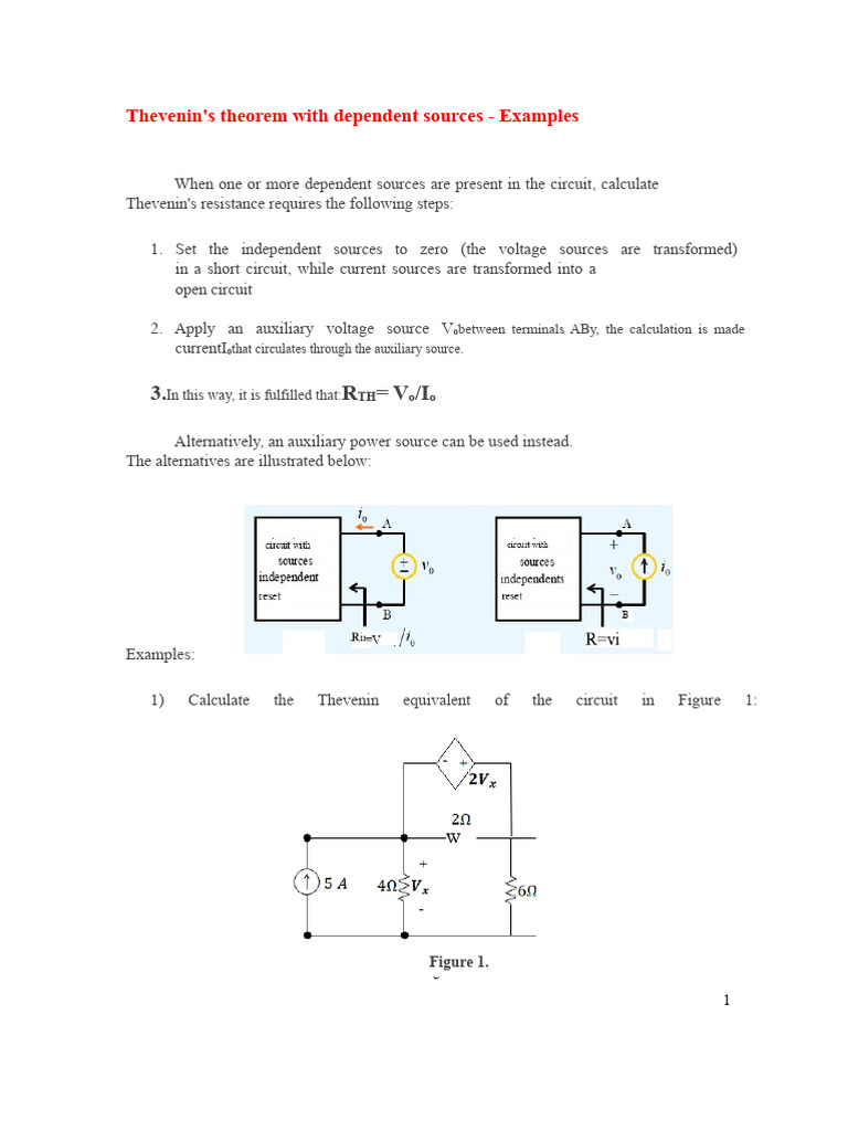 Thevenin's Theorem with Dependent Sources | PDF | Electrical Network | Analog Circuits