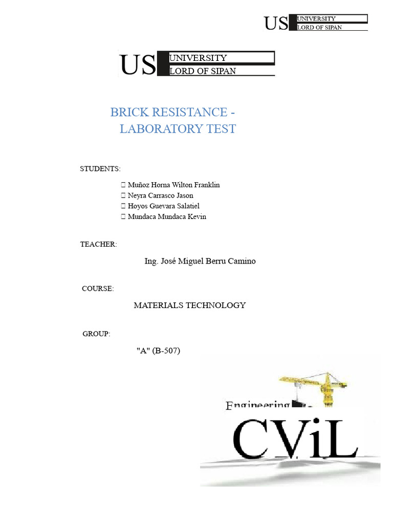 Laboratory Test on Brick Resistance | PDF | Brick | Masonry