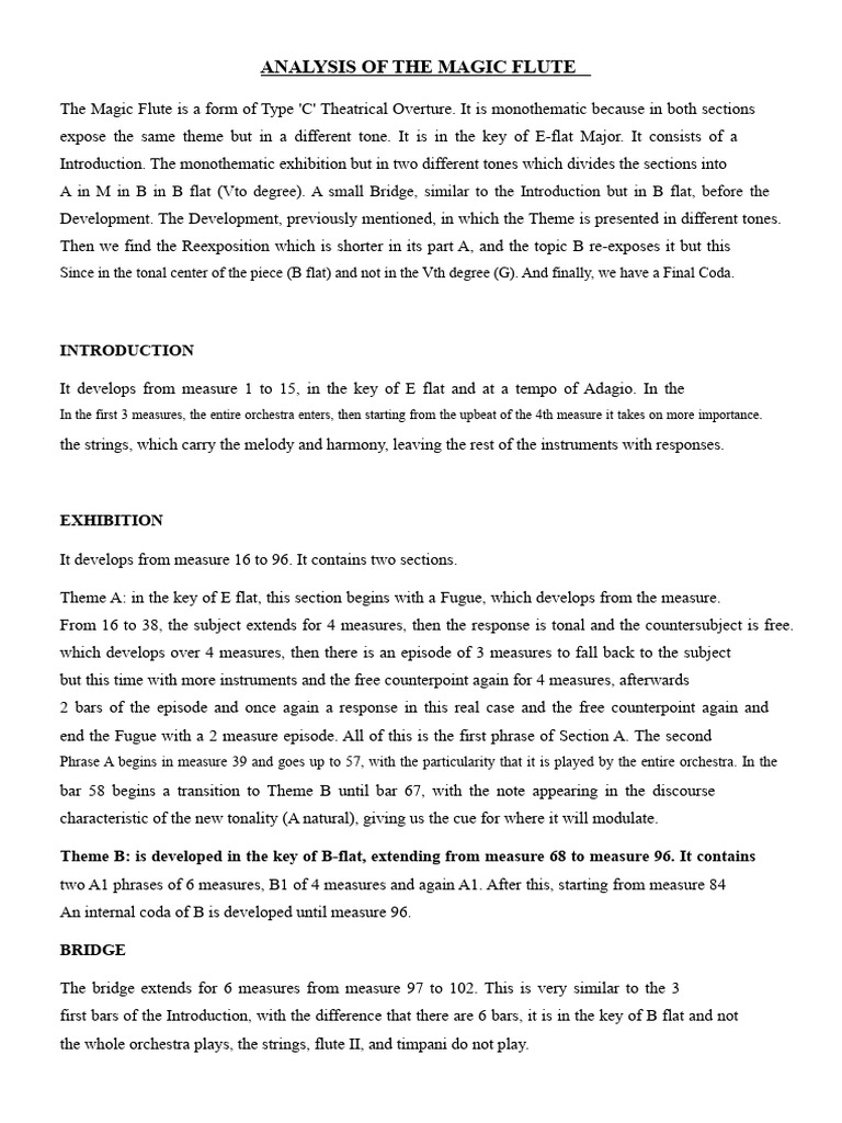 Analysis of The Magic Flute Overture | PDF | Musical Keys | Musical ...