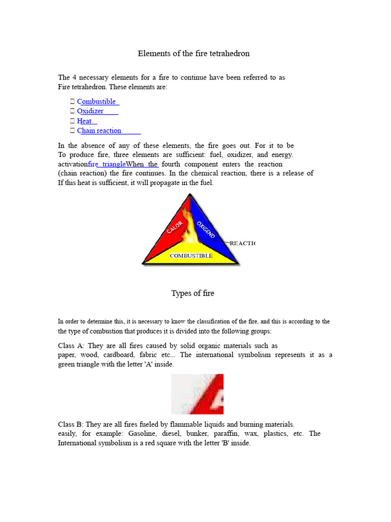 Elements of the Fire Tetrahedron | PDF | Fires | Chemical Processes