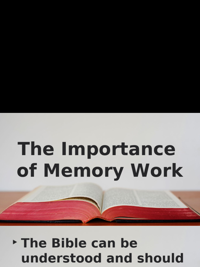 Importance of Bible Memory Work | PDF