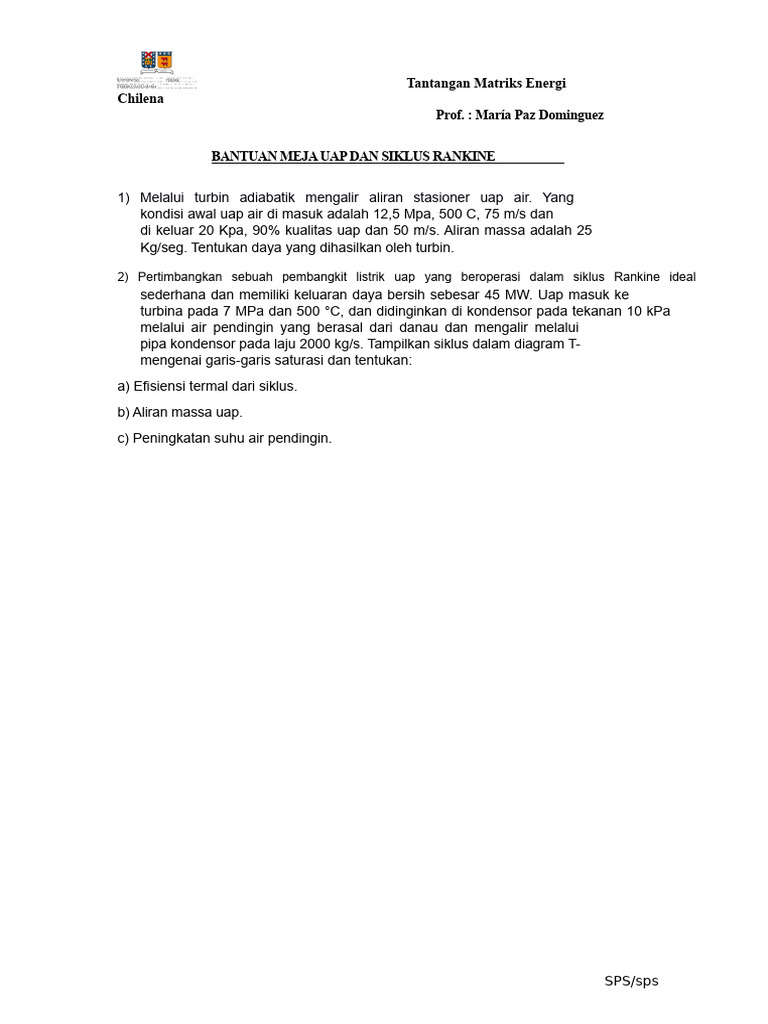 Tabel Uap Dan Siklus Rankine | PDF