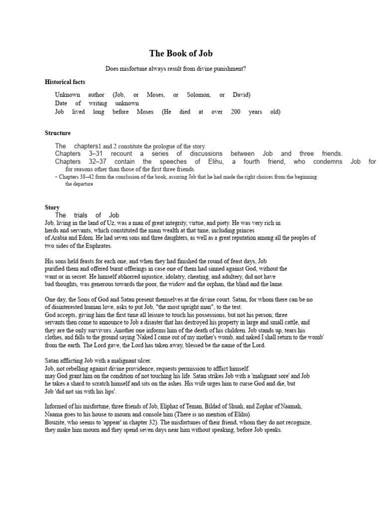 The Book of Job | PDF | Book Of Job | Satan