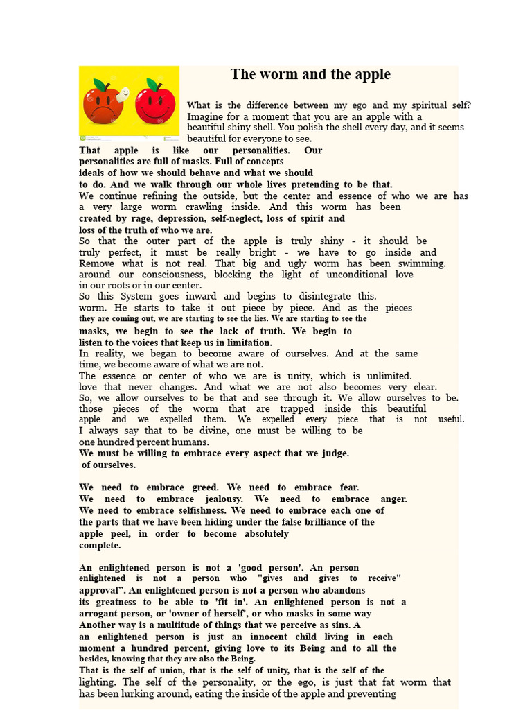 The Worm and The Apple | PDF | Love | Psychological Concepts