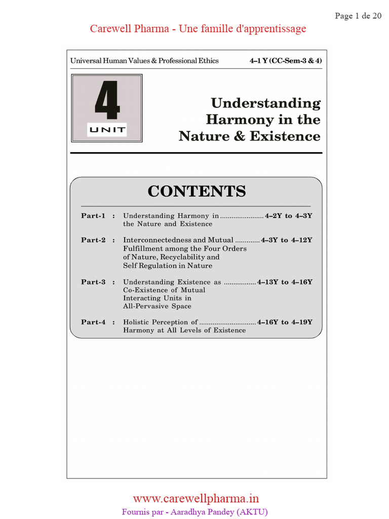 Unité 4 Valeurs Humaines Et Éthique | PDF | Sciences de la terre | La ...