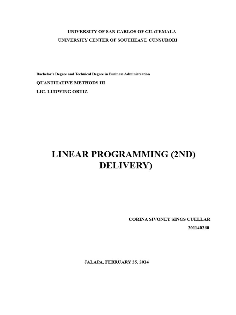 Areas Where Linear Programming Is Applied | PDF | Milk | Linear Programming