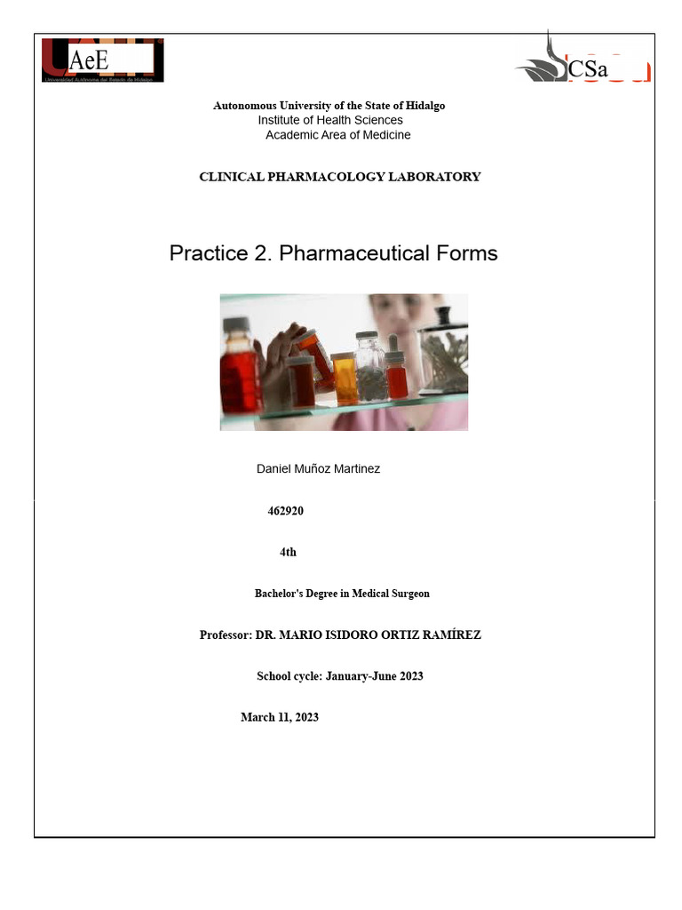 Understanding Pharmaceutical Forms in Medicine | PDF | Tablet (Pharmacy ...