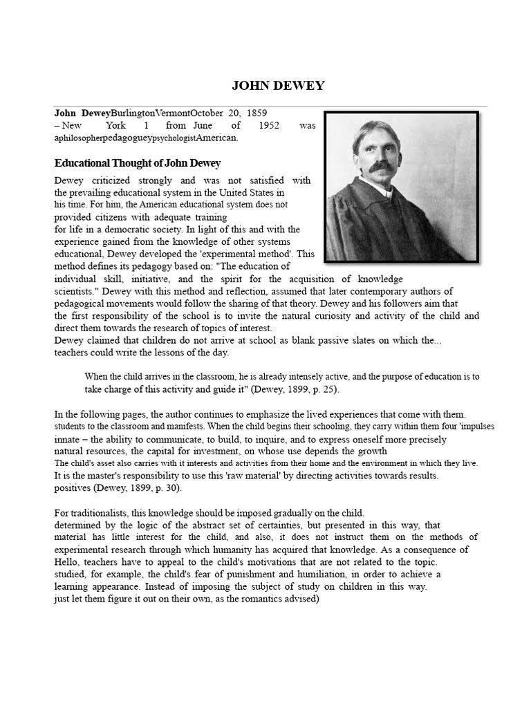 John Dewey | PDF | John Dewey | Pedagogy
