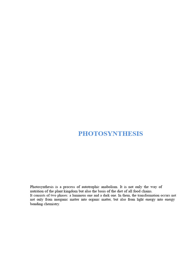 Understanding Photosynthesis Process | PDF | Photosynthesis | Organic ...