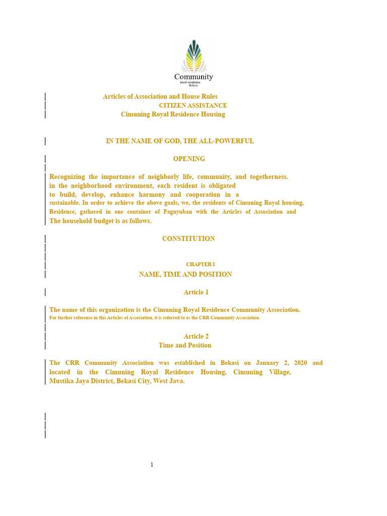 Draft Ad-Art of CRR Community 2020-1 | PDF | Identity Document