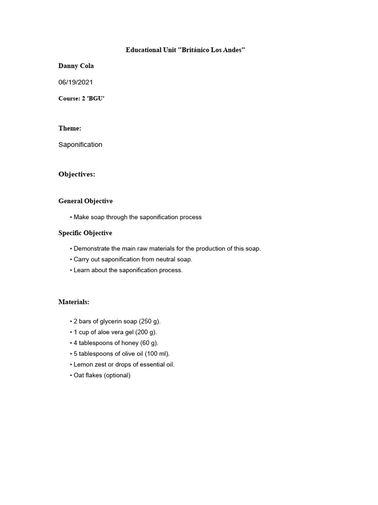 Report - Soap | PDF | Soap | Glycerol