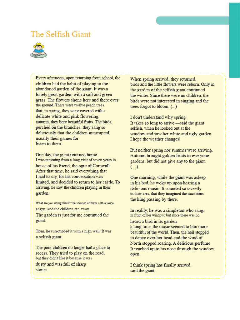 The Selfish Giant | PDF | The Happy Prince And Other Tales