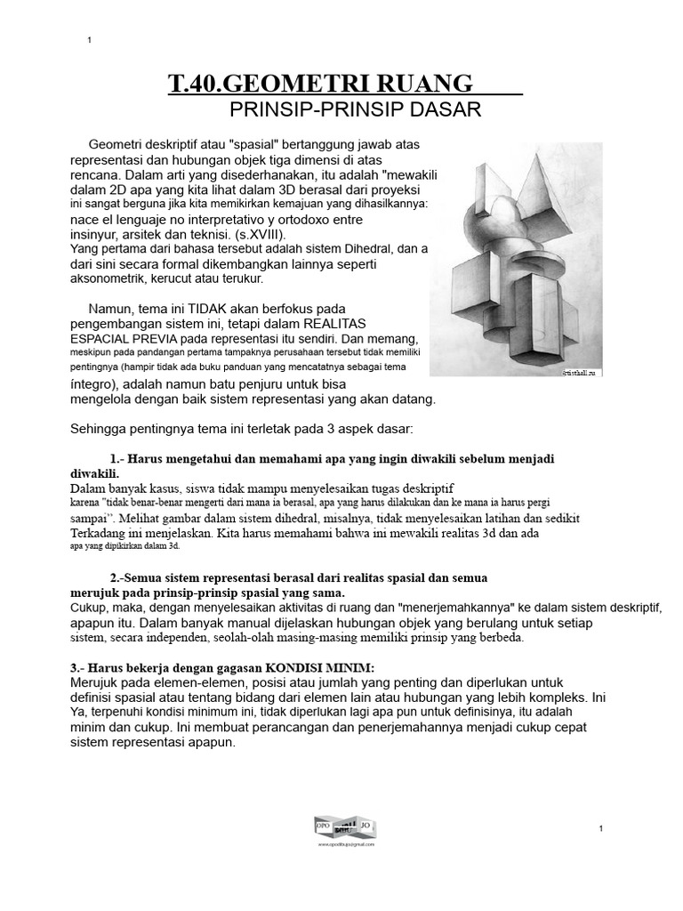 Prinsip Dasar Geometri Deskriptif | PDF