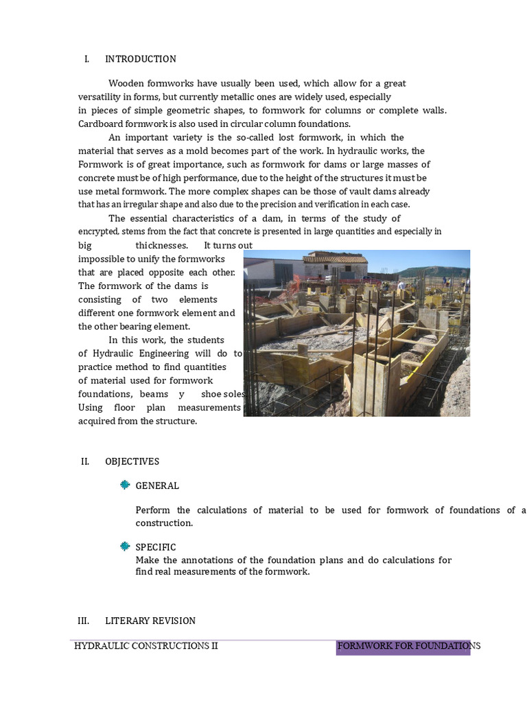 Foundation Formwork Report. | PDF | Foundation (Engineering) | Concrete