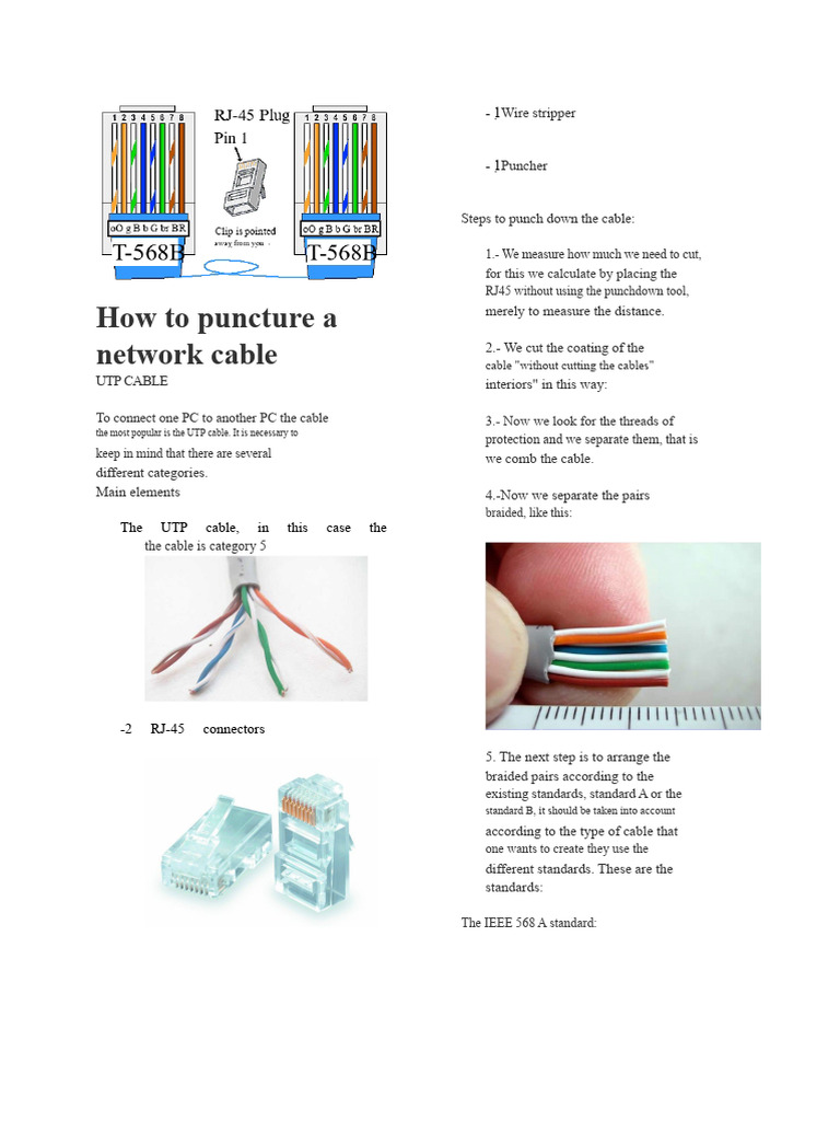 How to Punch Down a UTP Cable | PDF | Electrical Components ...