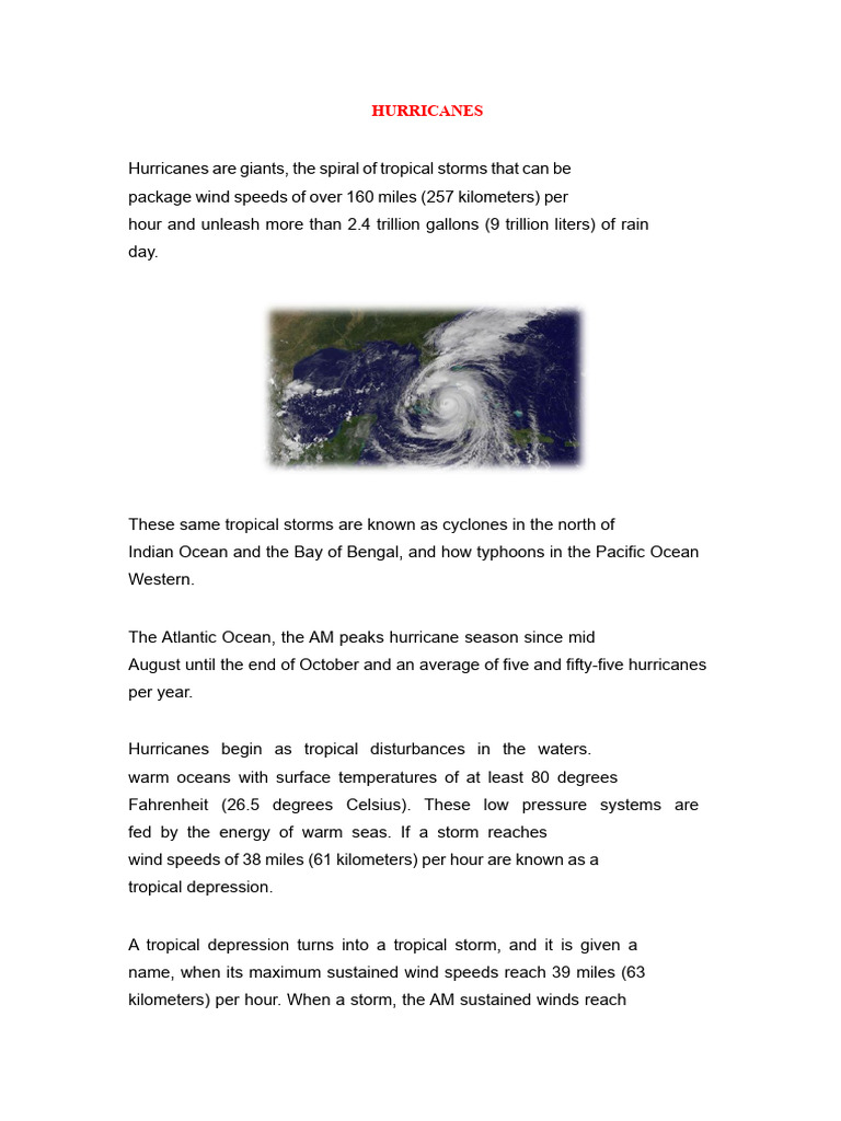 HURRICANES Report | PDF | Tropical Cyclones | Eye (Cyclone)