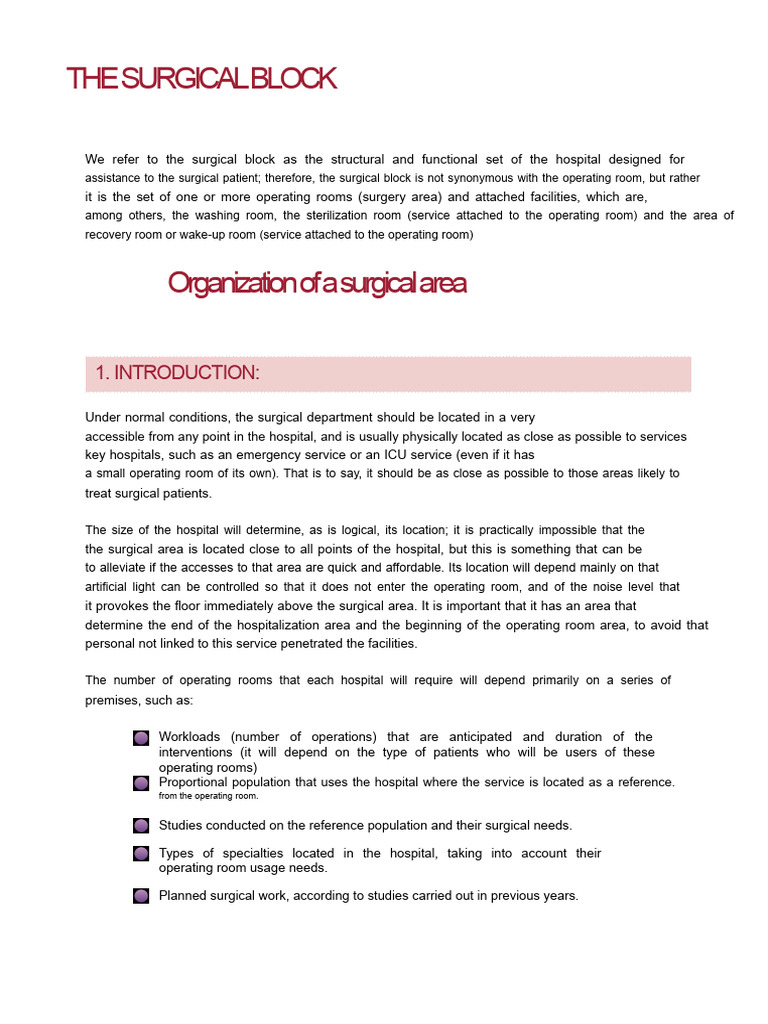 The Surgical Block Operating Room | PDF