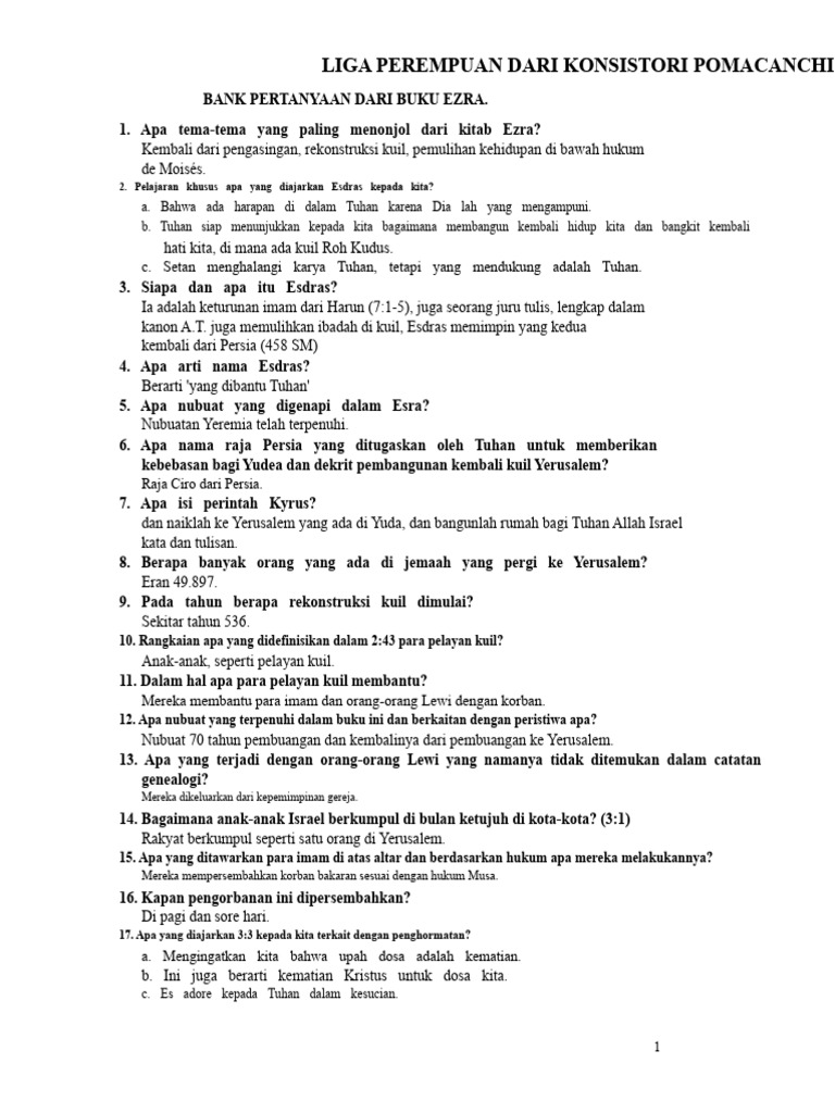 Tema dan Pelajaran dari Kitab Ezra | PDF