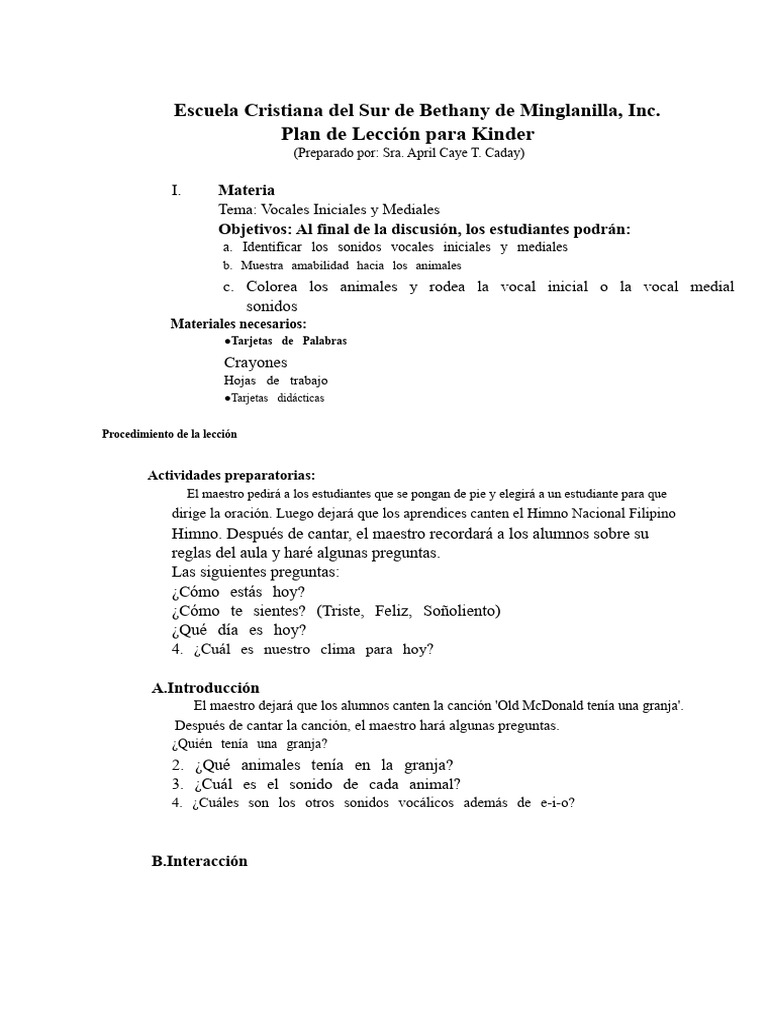 20 - Sonidos de Vocales Iniciales y Medios | PDF