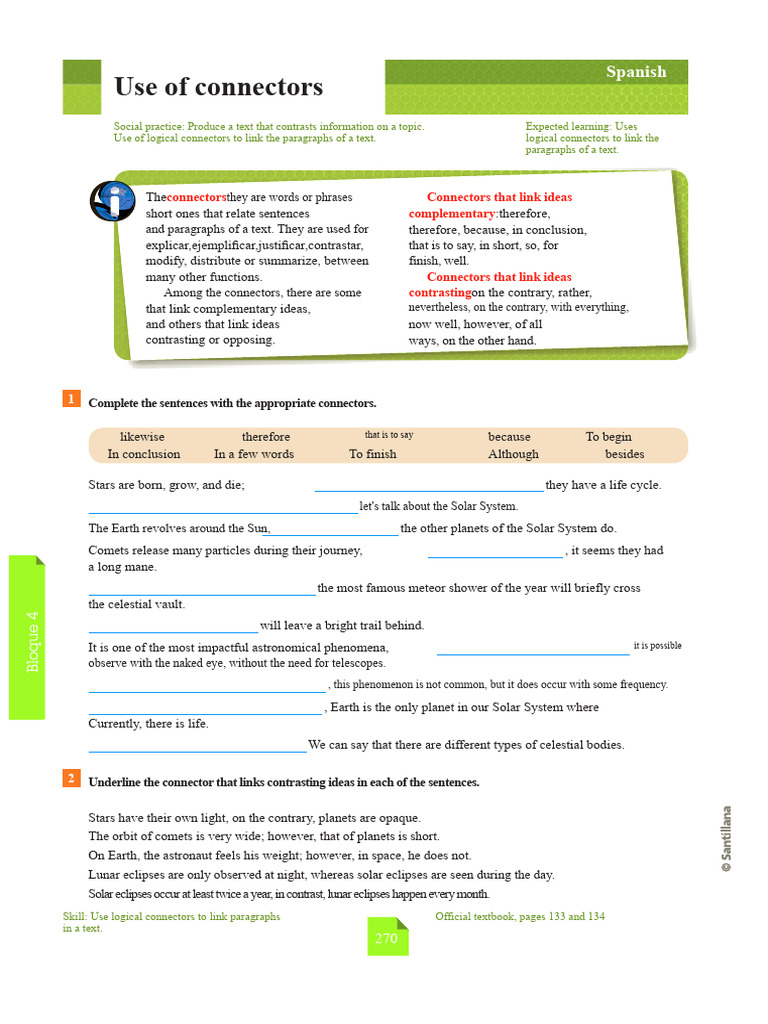 Connectors for Textual Contrast in Spanish | PDF | Comet | Eclipse