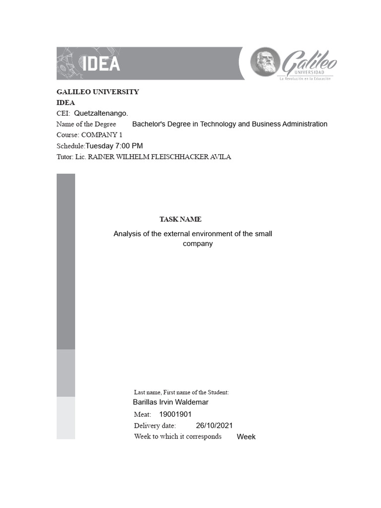 Analysis of The External Environment of The Small Business | PDF ...