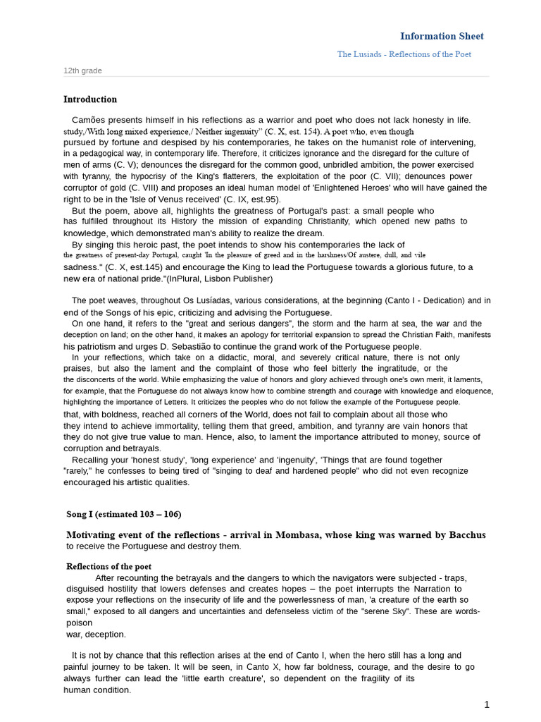 The Lusiads - Reflections of The Poet | PDF | Ancient Rome